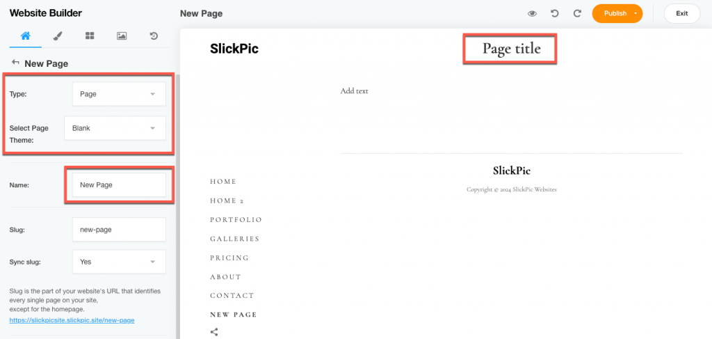 How to Create a New Web Page (Without Using a Template) - SlickPic Help